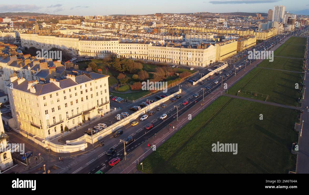 Aerial view of Hove sea front and skyline Stock Photo - Alamy