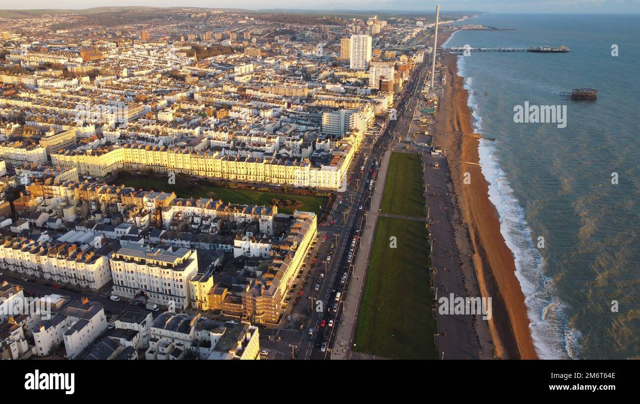 Aerial view of Hove sea front and skyline Stock Photo - Alamy