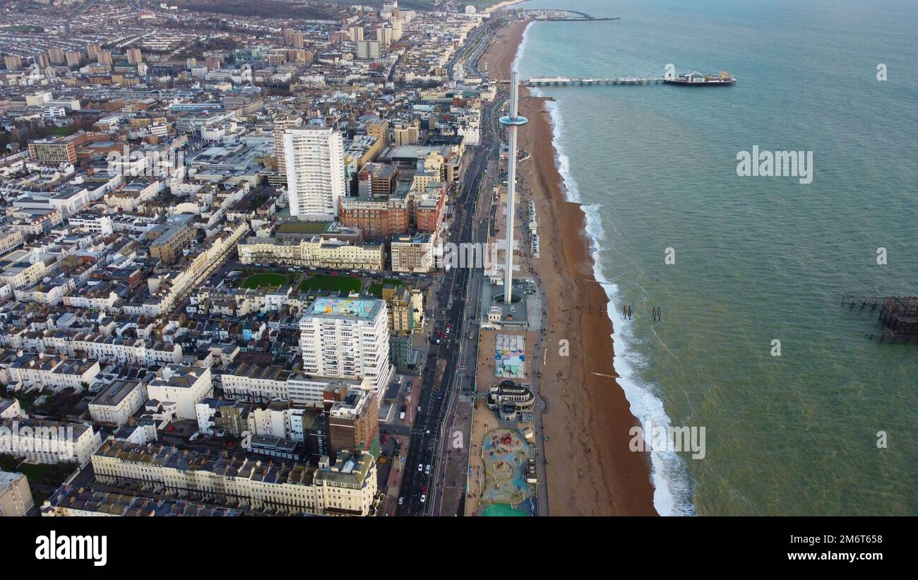 Aerial view of Hove sea front and skyline Stock Photo - Alamy