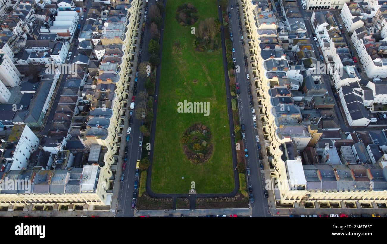 Aerial view of Hove sea front and skyline Stock Photo - Alamy
