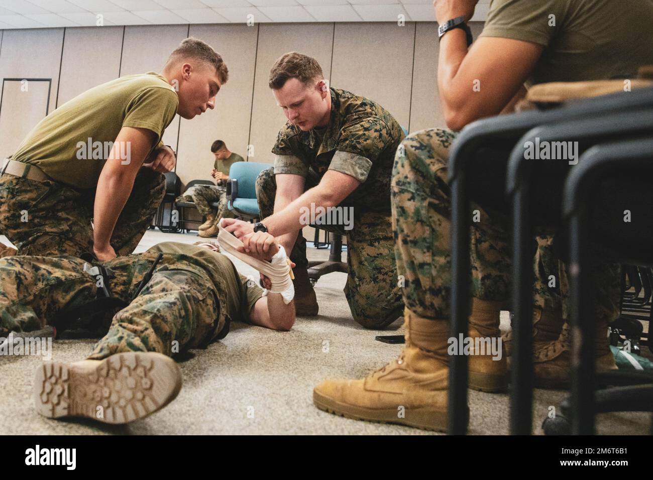 A U.S. Navy corpsman with Expeditionary Operations Training Group, I ...