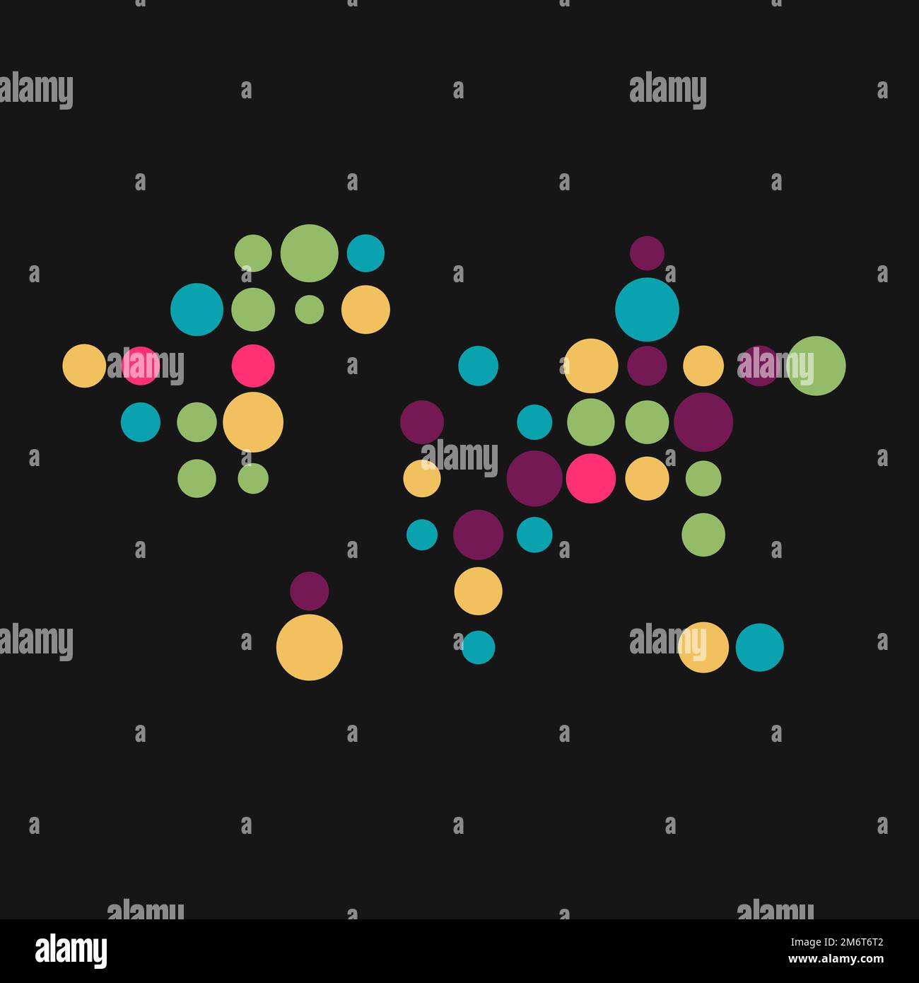World Map Silhouette Pixelated generative pattern illustration Stock ...