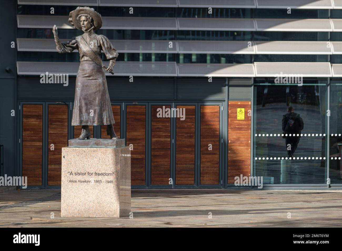 A statue of suffragette Alice Hawkins is located in Market Square ...