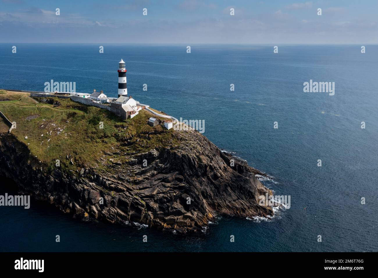 Lighthouse on the Old Head of Kinsale in County Cork of western Ireland ...