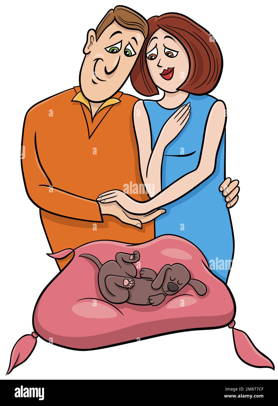 Cartoon family man woman hi-res stock photography and images - Alamy