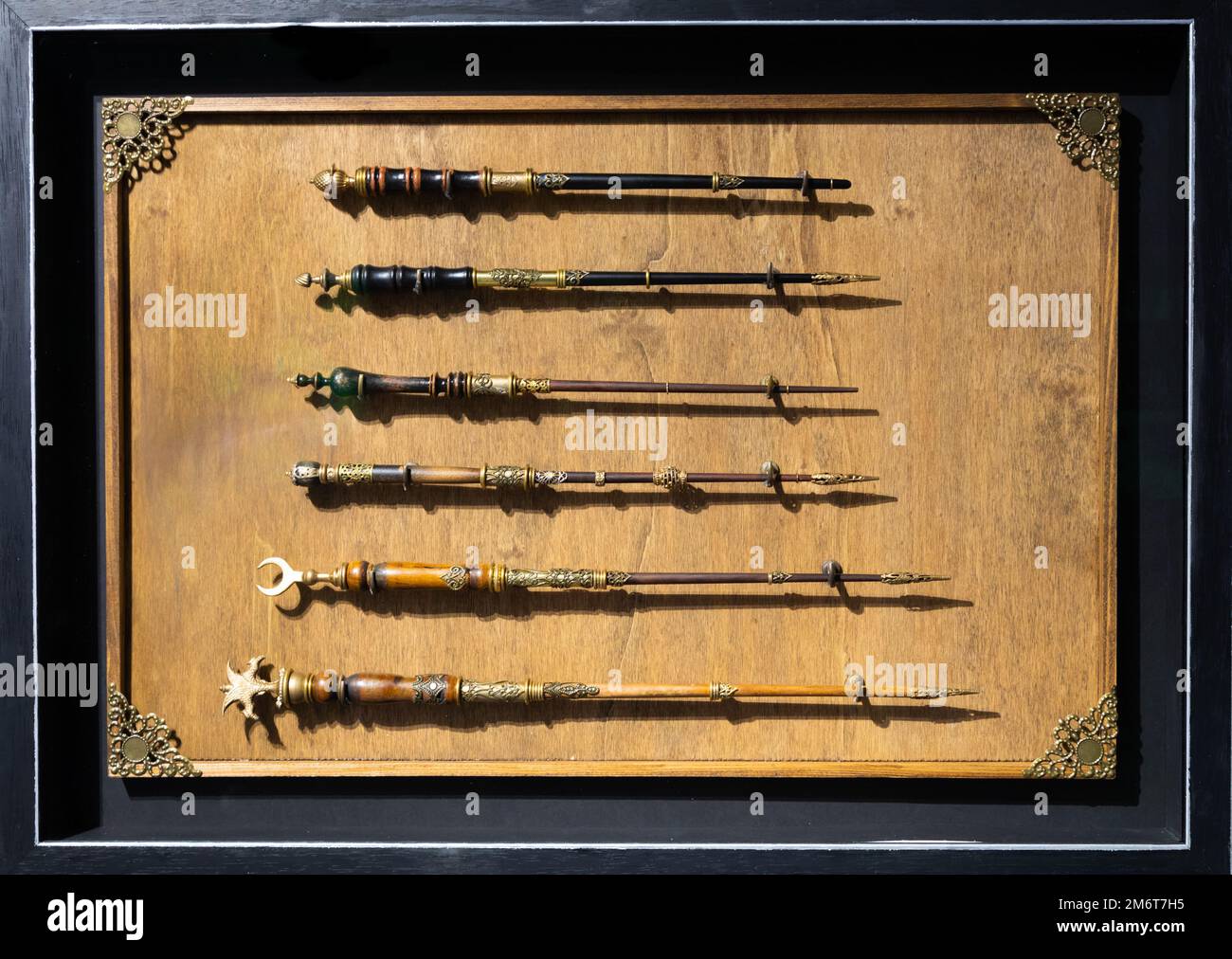 Black magic wands. Abstract concept for fantasy, mystery, sorcery Stock ...
