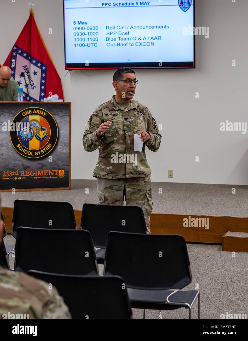 Cyber Shield 22, Col. Isaac Martinez speaks to Cyber Shield Staff and ...