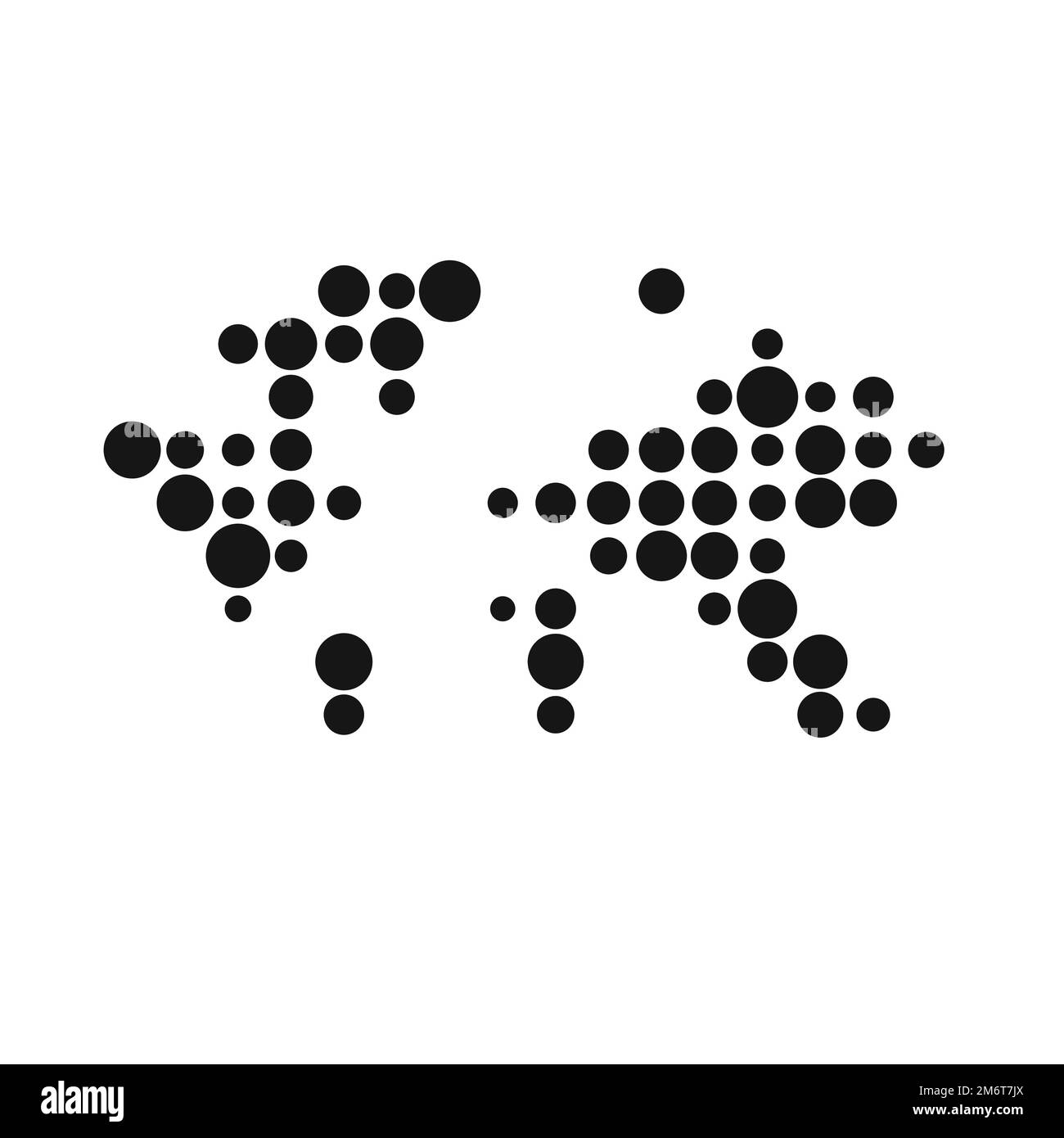 World Map Silhouette Pixelated generative pattern illustration Stock ...