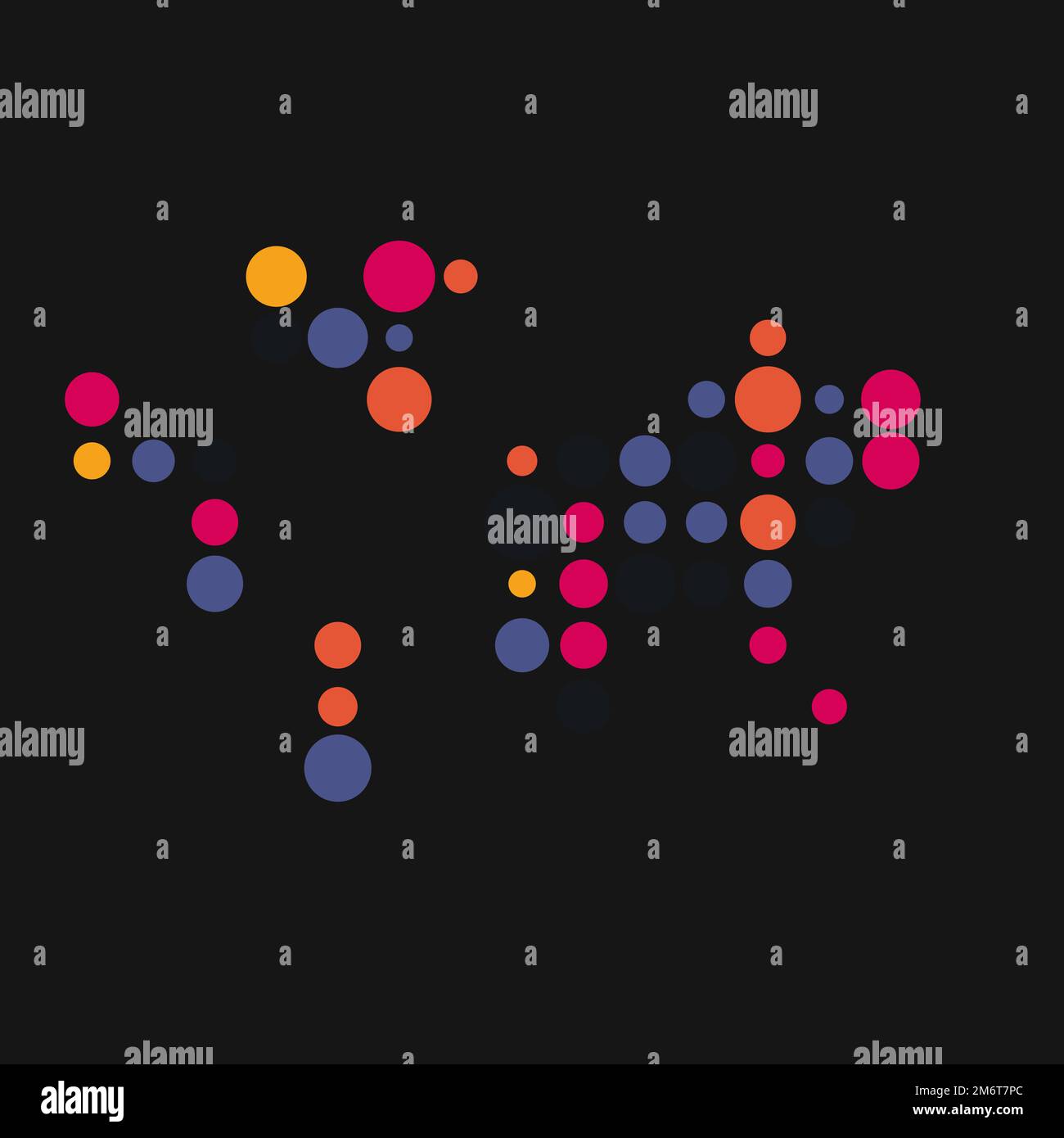 World Map Silhouette Pixelated generative pattern illustration Stock ...