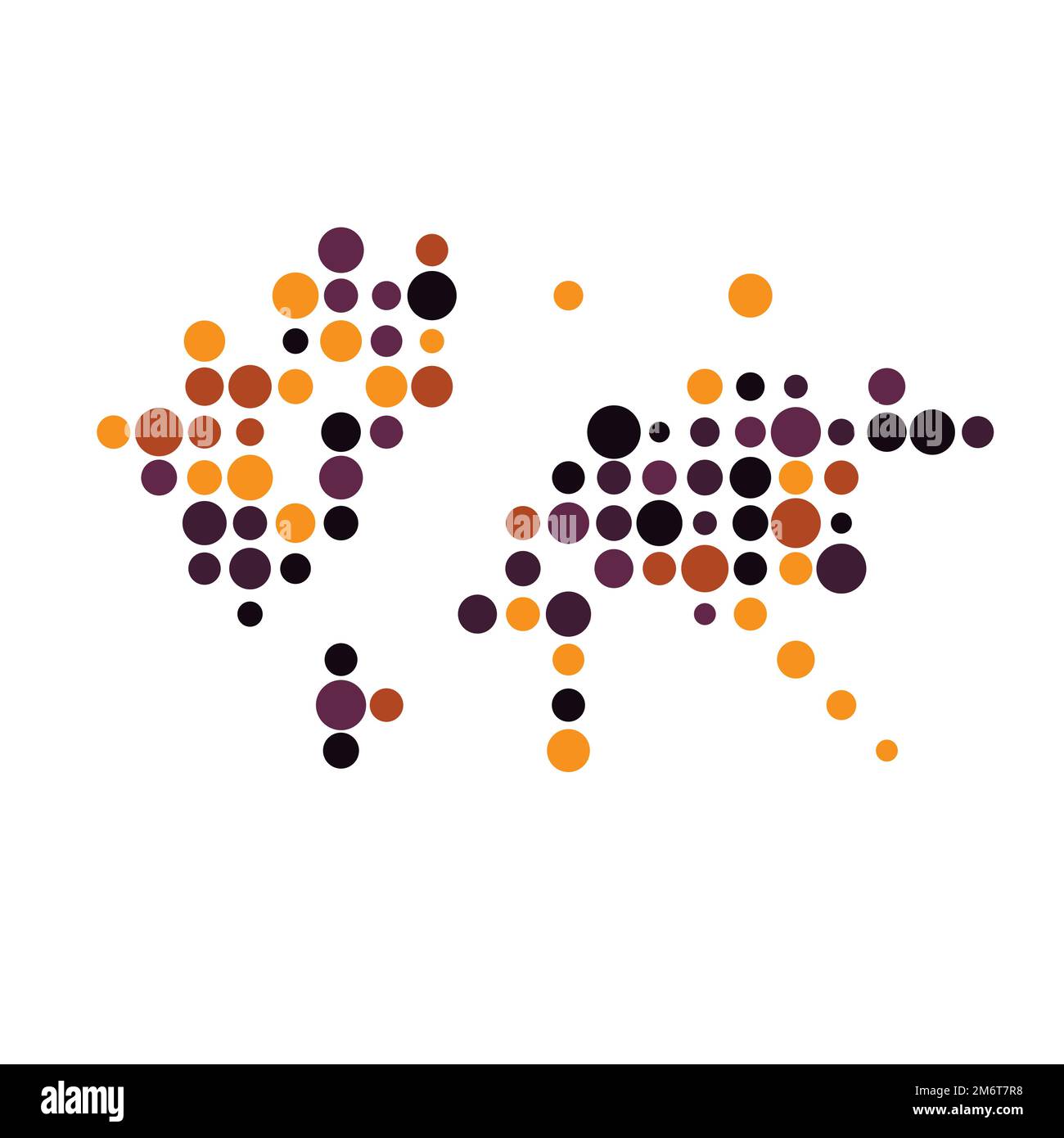 World Map Silhouette Pixelated generative pattern illustration Stock ...
