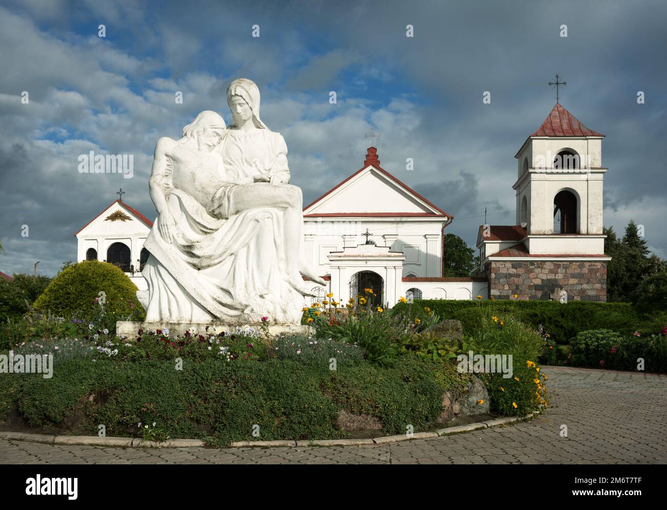 Catholic Church of St. Anne in the village of Mosar, Belarus Stock ...