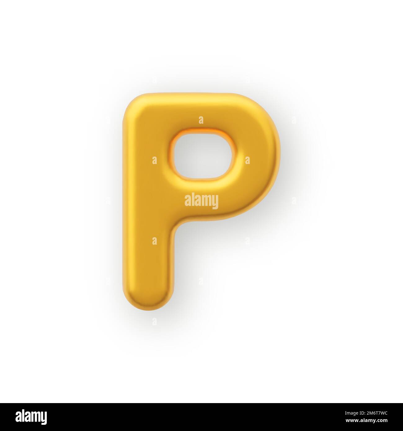 3D Gold uppercase letter P on a white background Stock Vector Image ...