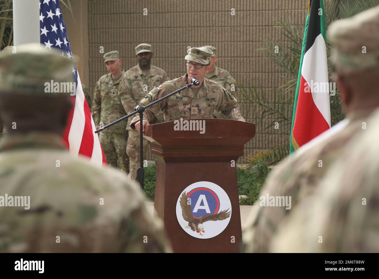 Chaplain (Maj.) Bean prays for the military during the National Day of ...
