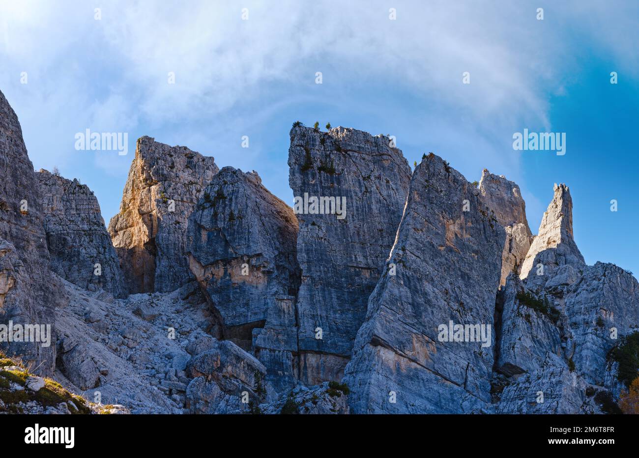 Sunny autumn alpine Dolomites rocky mountain scene, Sudtirol, Italy ...