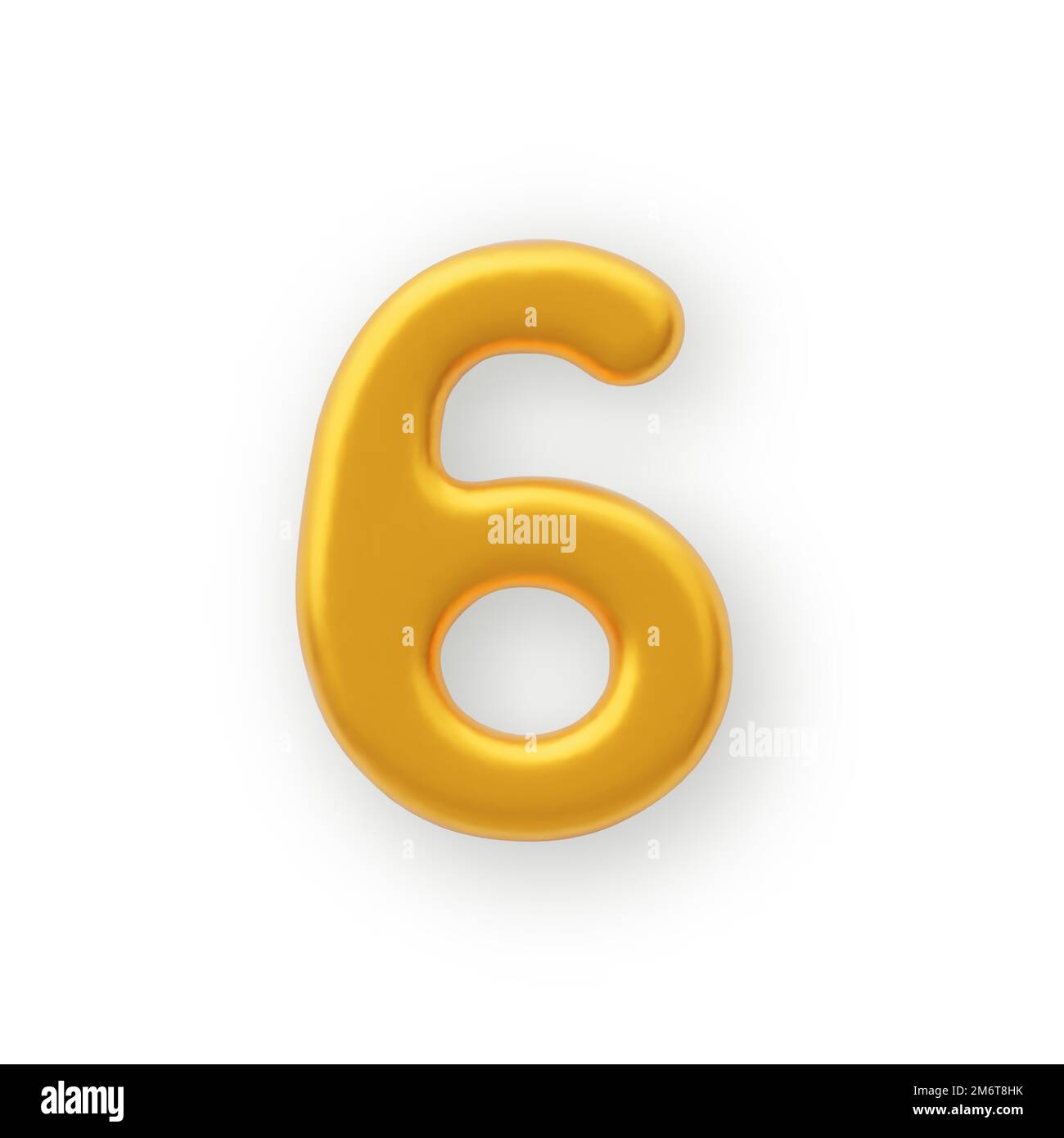 3D Gold number 6 on a white background Stock Vector Image & Art - Alamy