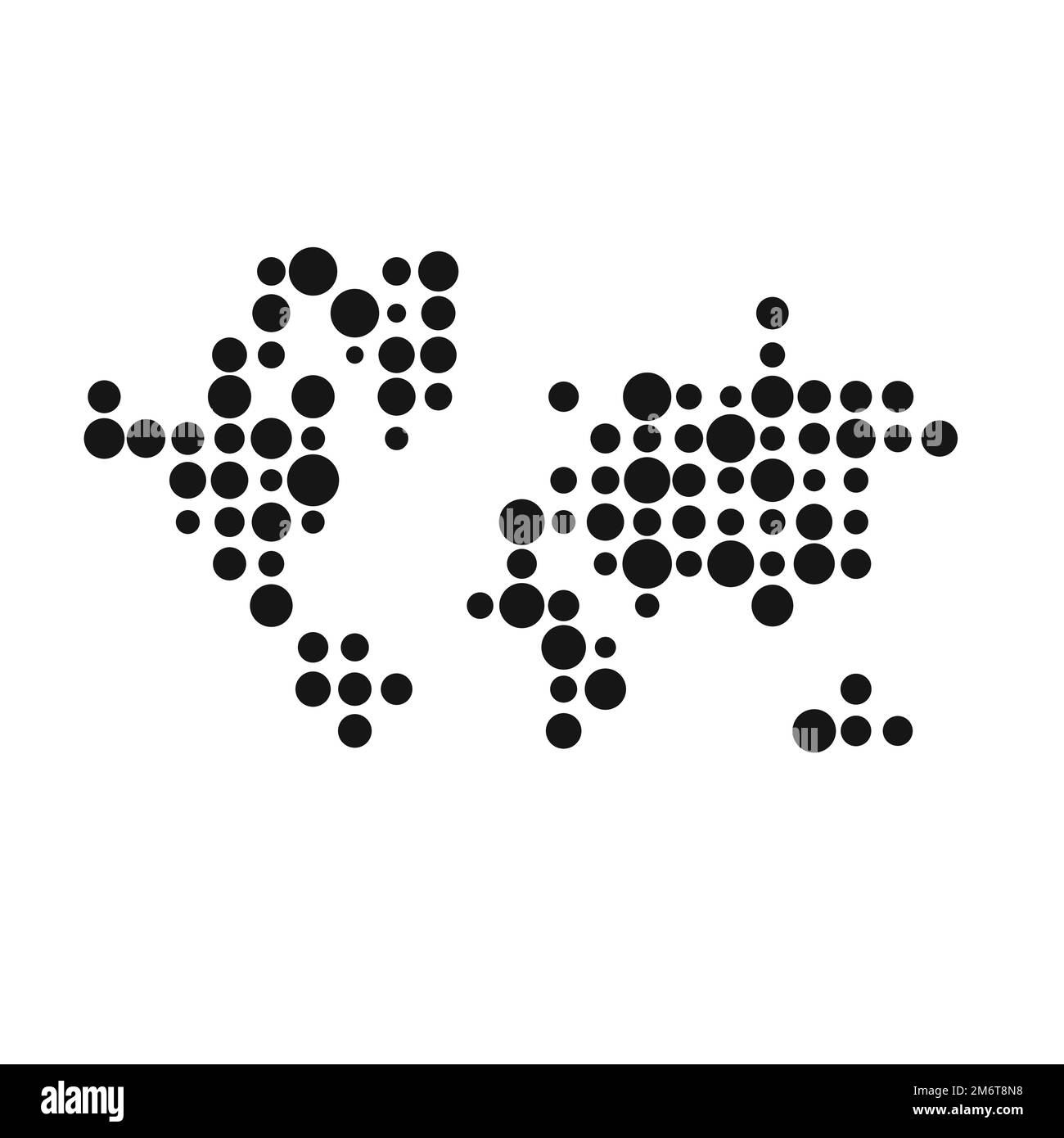 World Map Silhouette Pixelated generative pattern illustration Stock ...