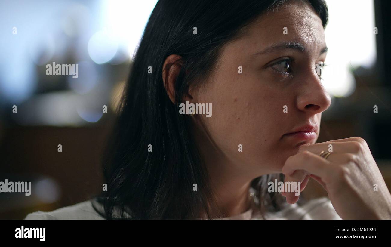Close-up face showing concern and empathy talking with friend Stock ...