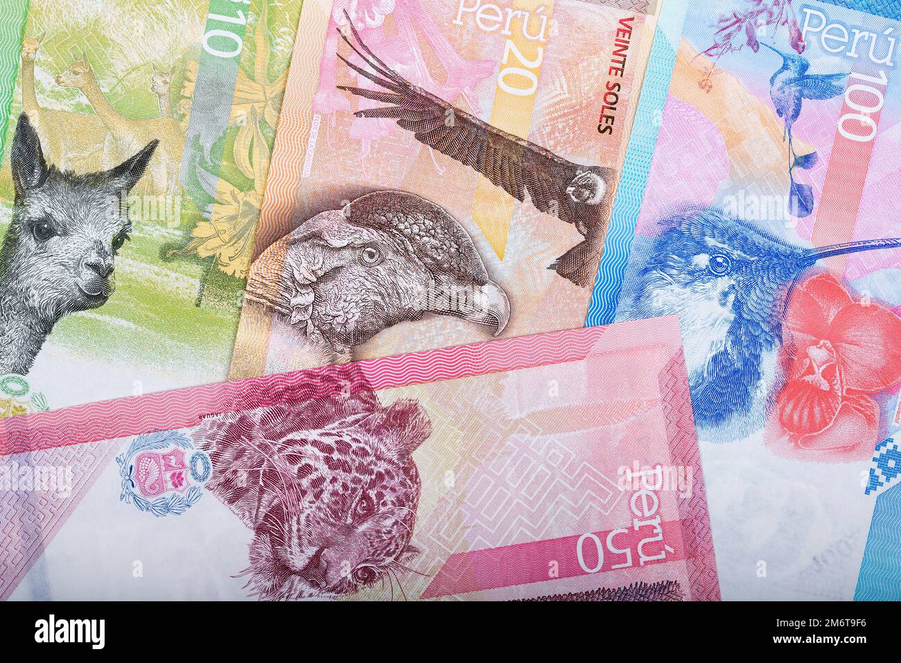 Peruvian money a business background from new series of banknotes Stock ...