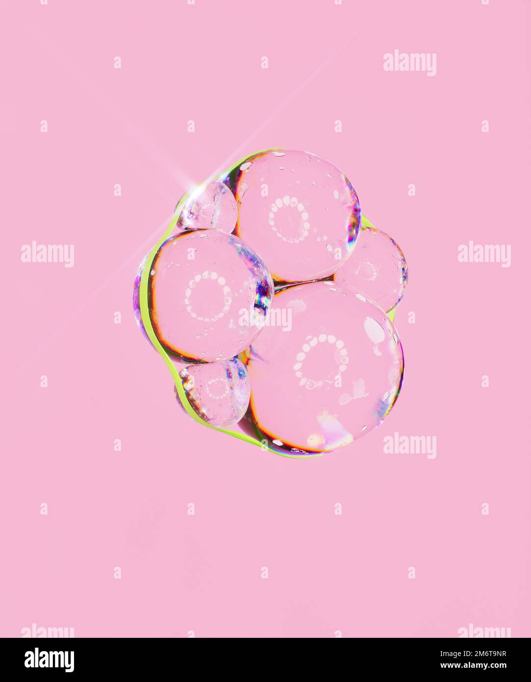 Transparent colorful magical bubbles. 3d render, 3d illustration Stock ...