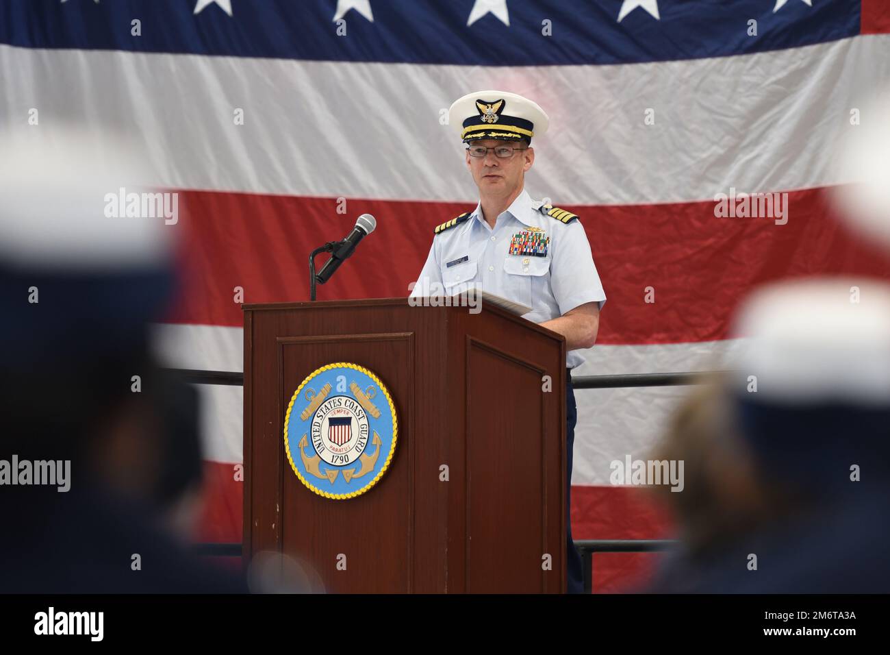 Captain Mark McDonnell, District 13 Chief of Response, declaims remarks ...