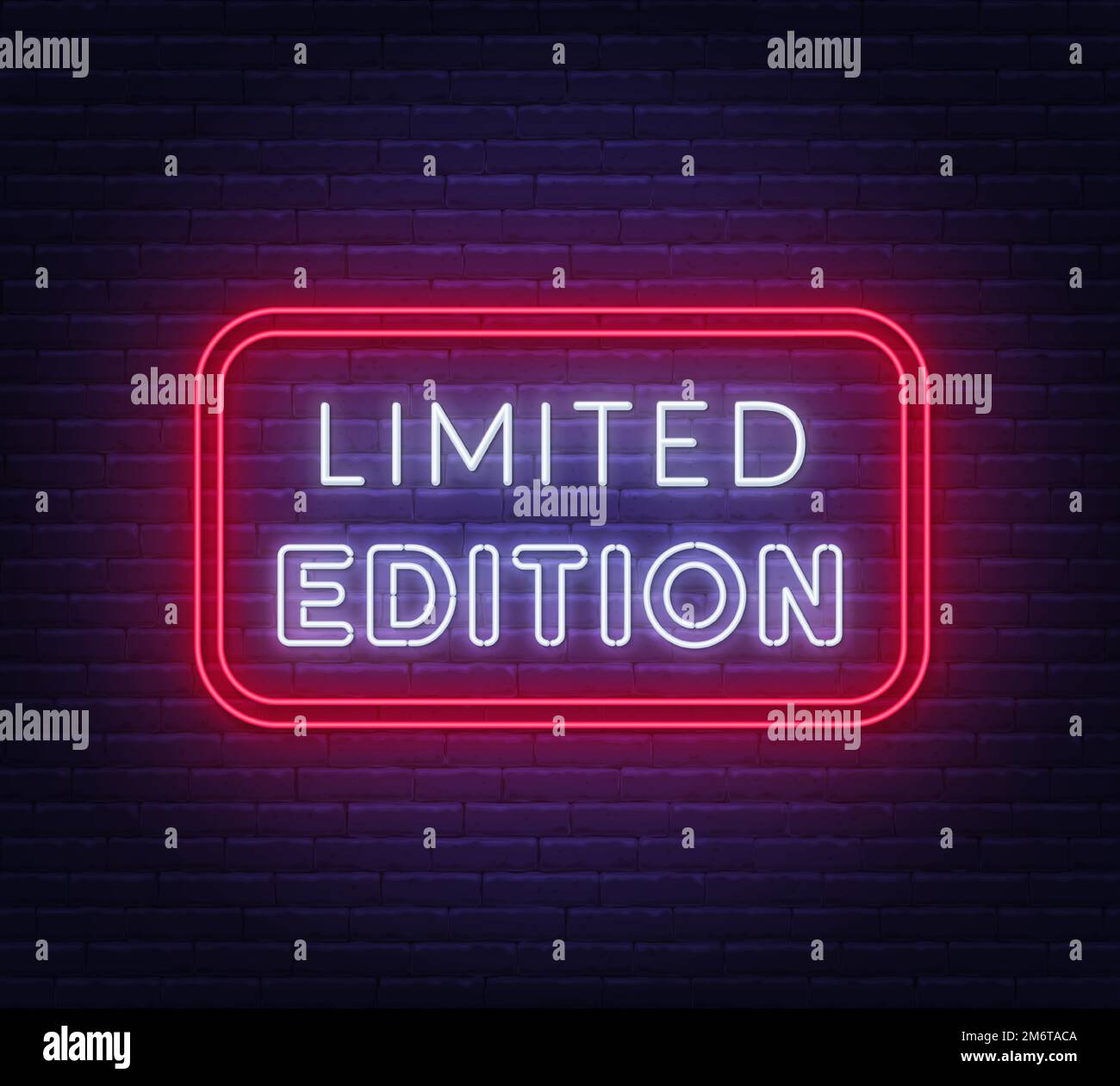 Limited edition neon sign on brick wall background Stock Vector Image ...