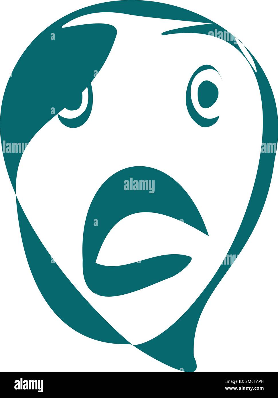 A creative graphic portrait of a man screaming - perfect for logos and ...