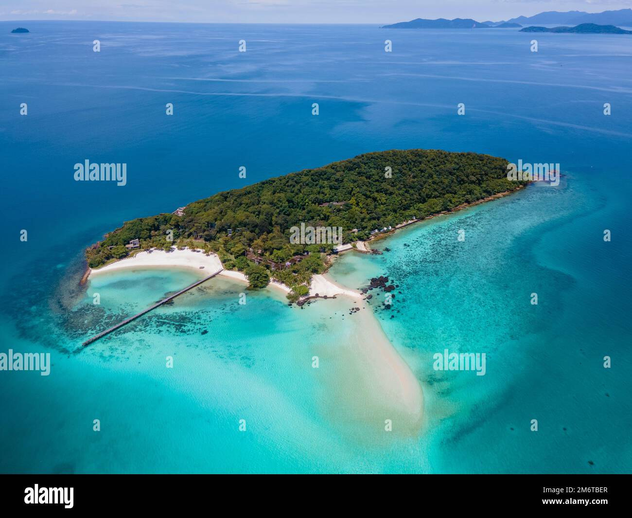 Tropical Island Koh Kham Trat Thailand, aerial view of tropical island ...