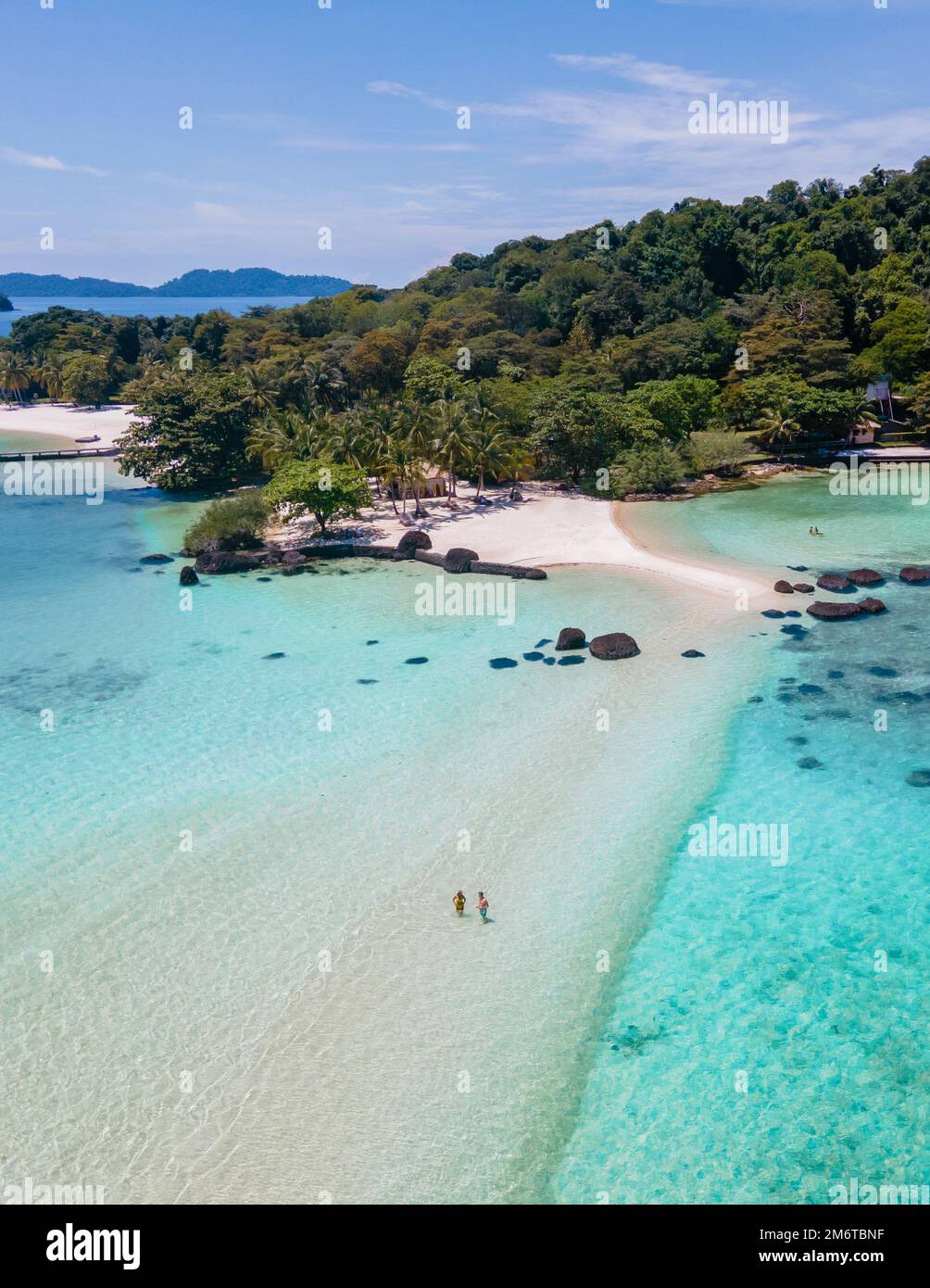 Couple man and women on a tropical island in Thailand, Koh Kham Island ...
