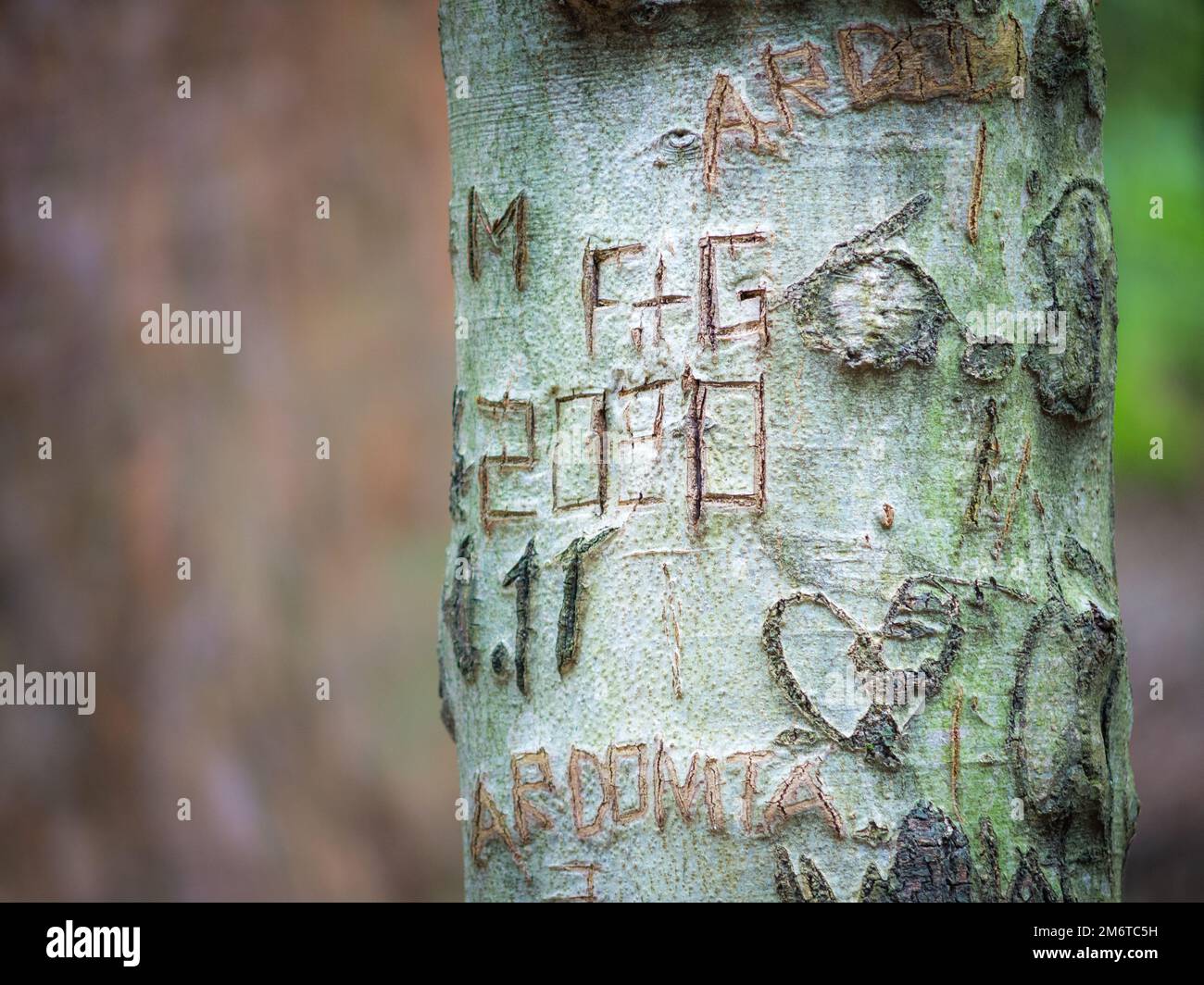 Engraved names and initials hi-res stock photography and images - Alamy
