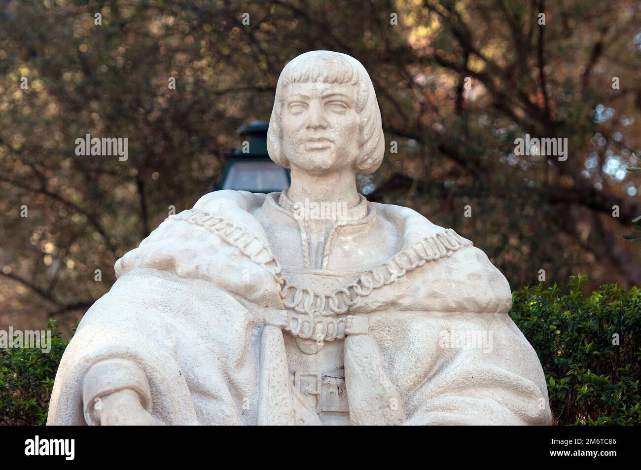 Statue of King Manuel I of Portugal (1469-1521) known as "the ...