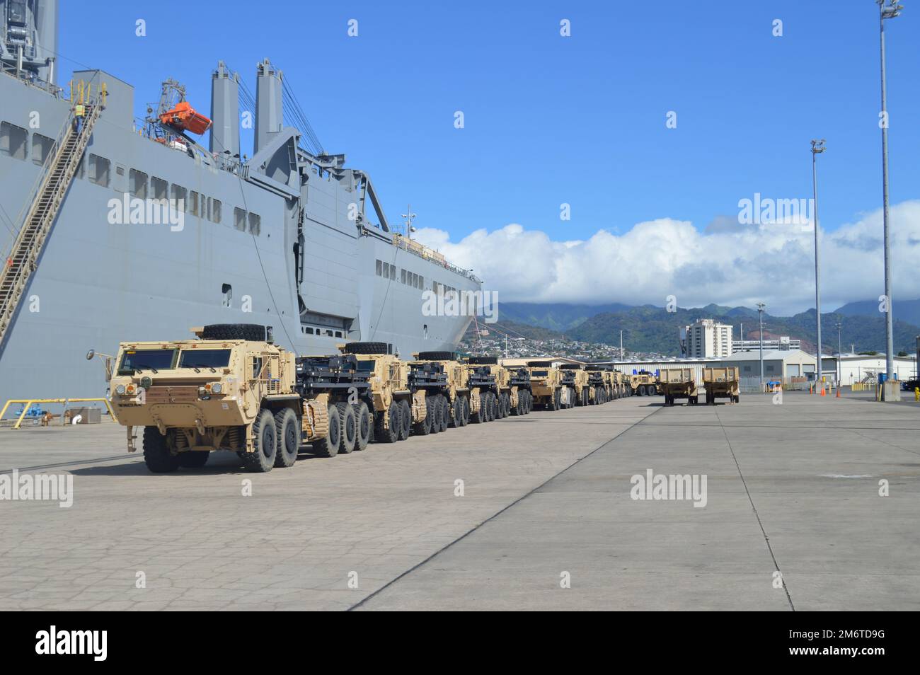 As part of Army Prepositioned Stock-3, military vehicles and containers ...