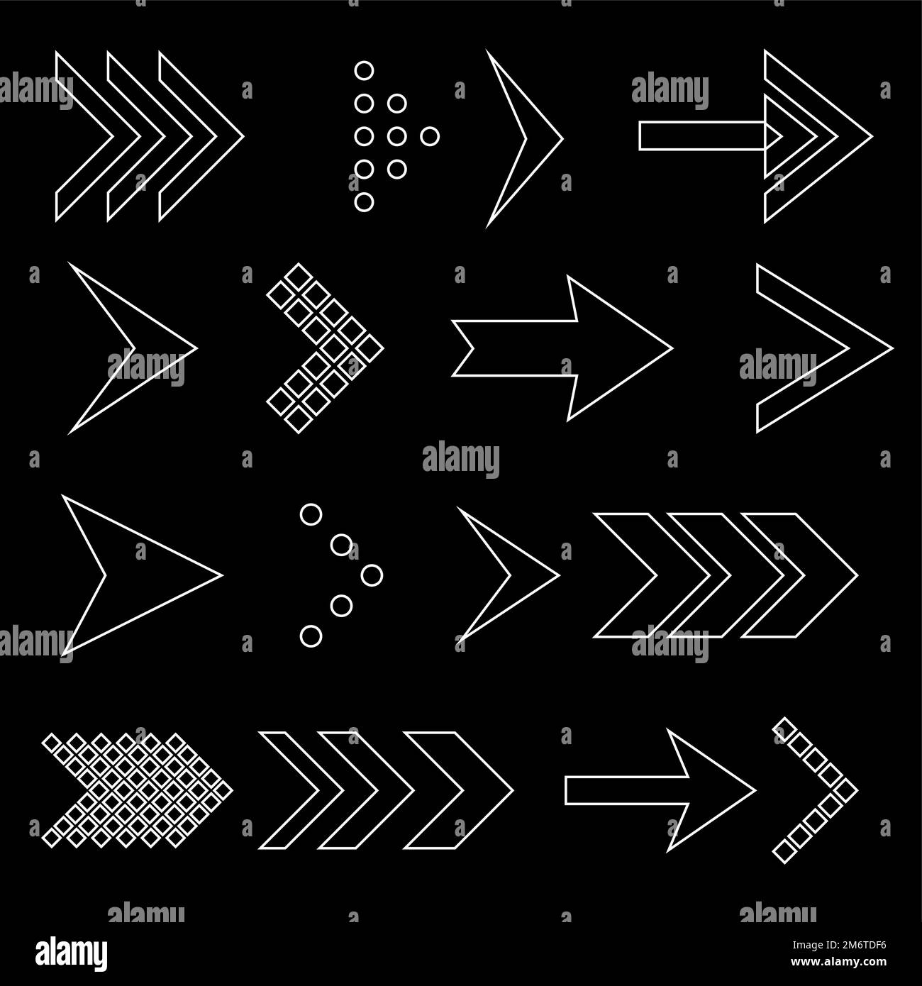 Icon Set of Flat Arrows. Isolated Arrow Icon Set Collection for Back ...