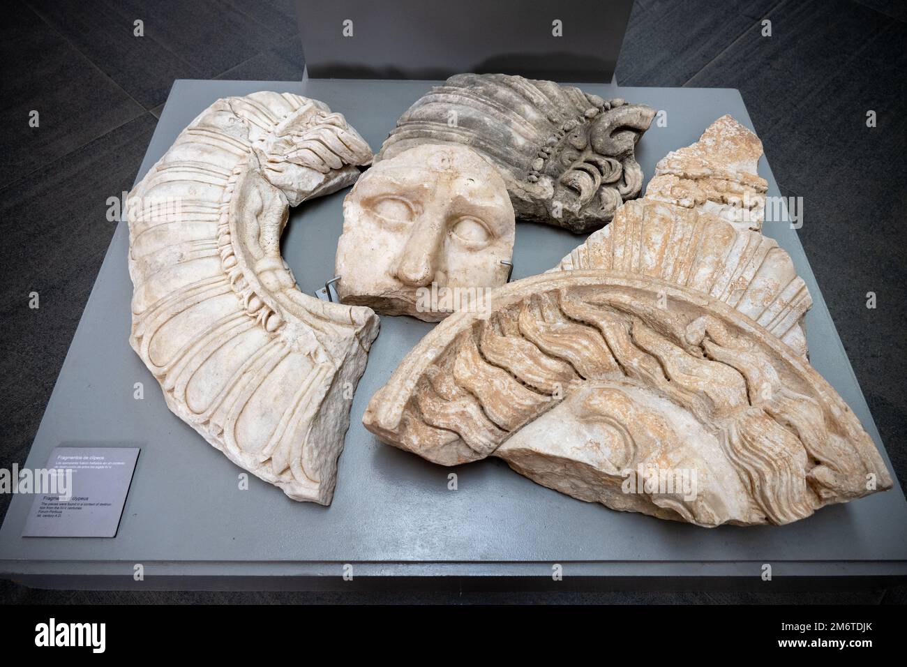 Merida, Spain - 28 Dec 23: Roman sculptures on display at the National ...