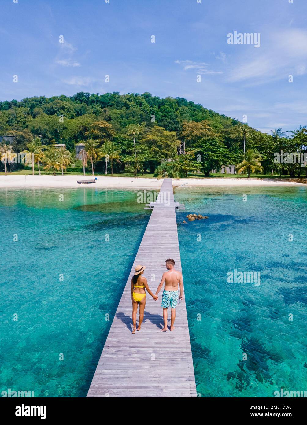 Tropical Island Koh Kham Trat Thailand, aerial view of tropical island ...