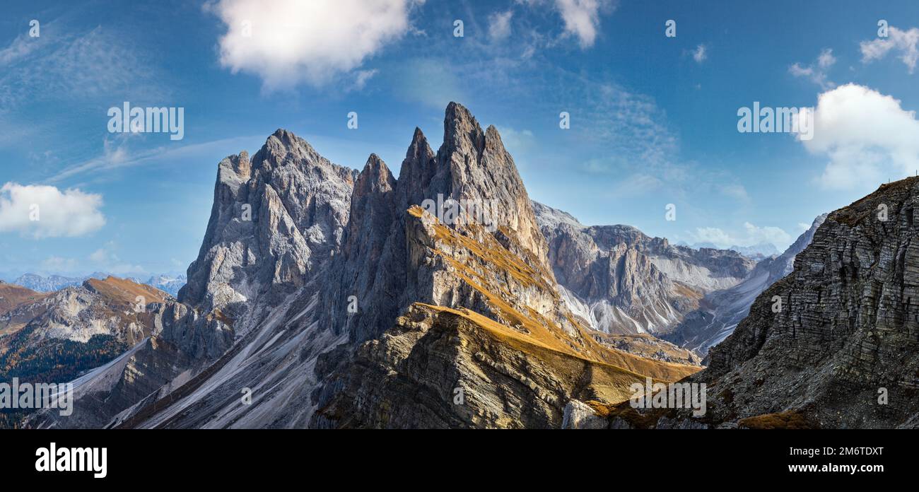 Autumn Seceda rock, Italy Dolomites Stock Photo - Alamy