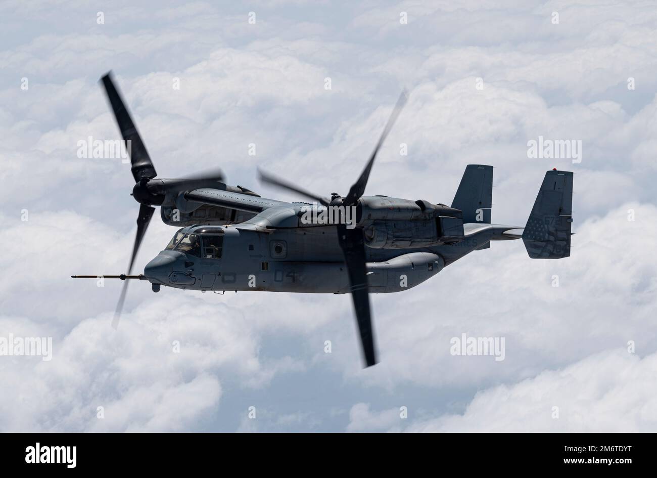 A U.S. Marine Corps MV-22 Osprey assigned to Marine Medium Tiltrotor Squadron 266 (VMM-266 ...