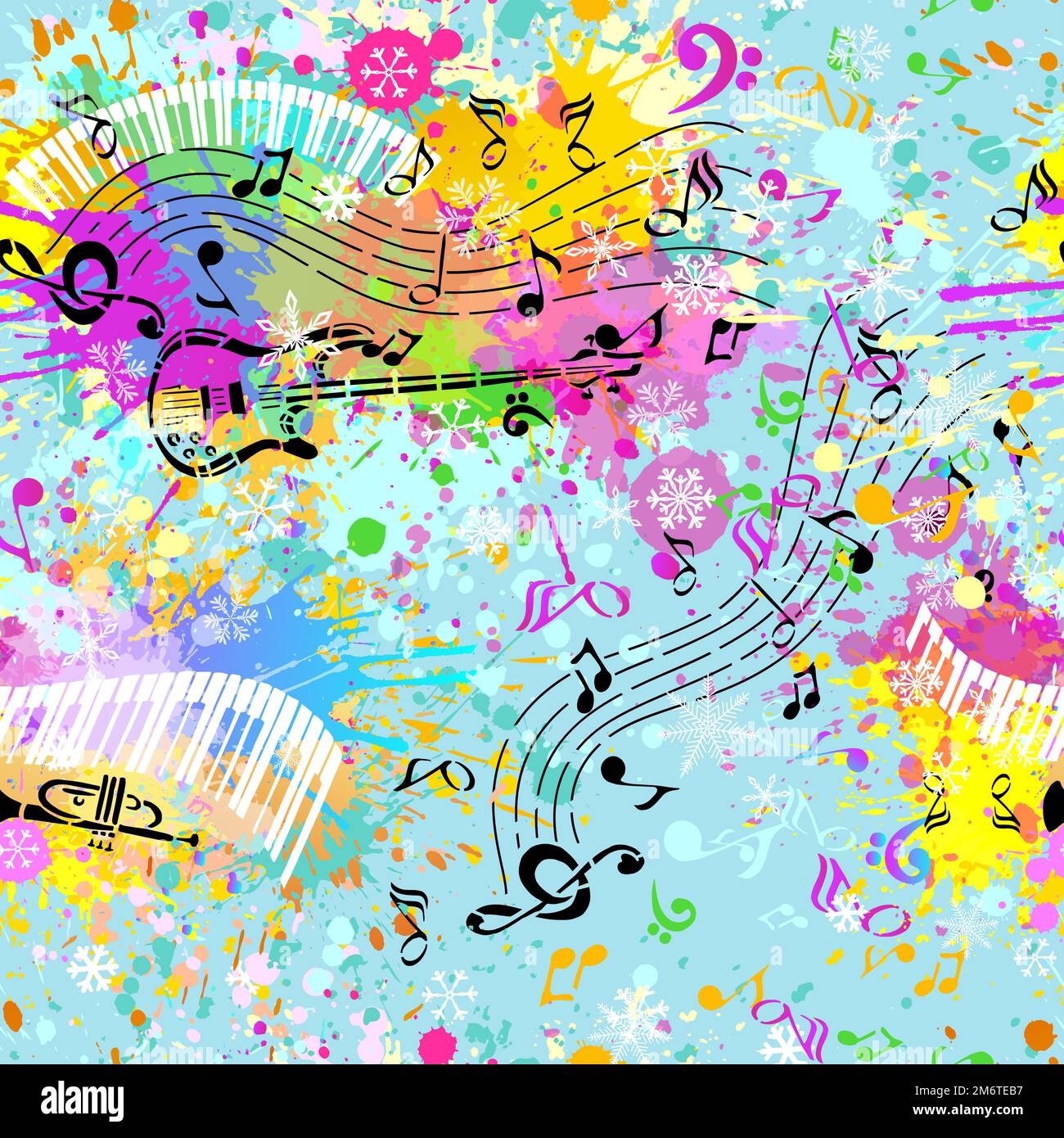 Vector Music background. Seamless pattern with Hand drawn doodle ...