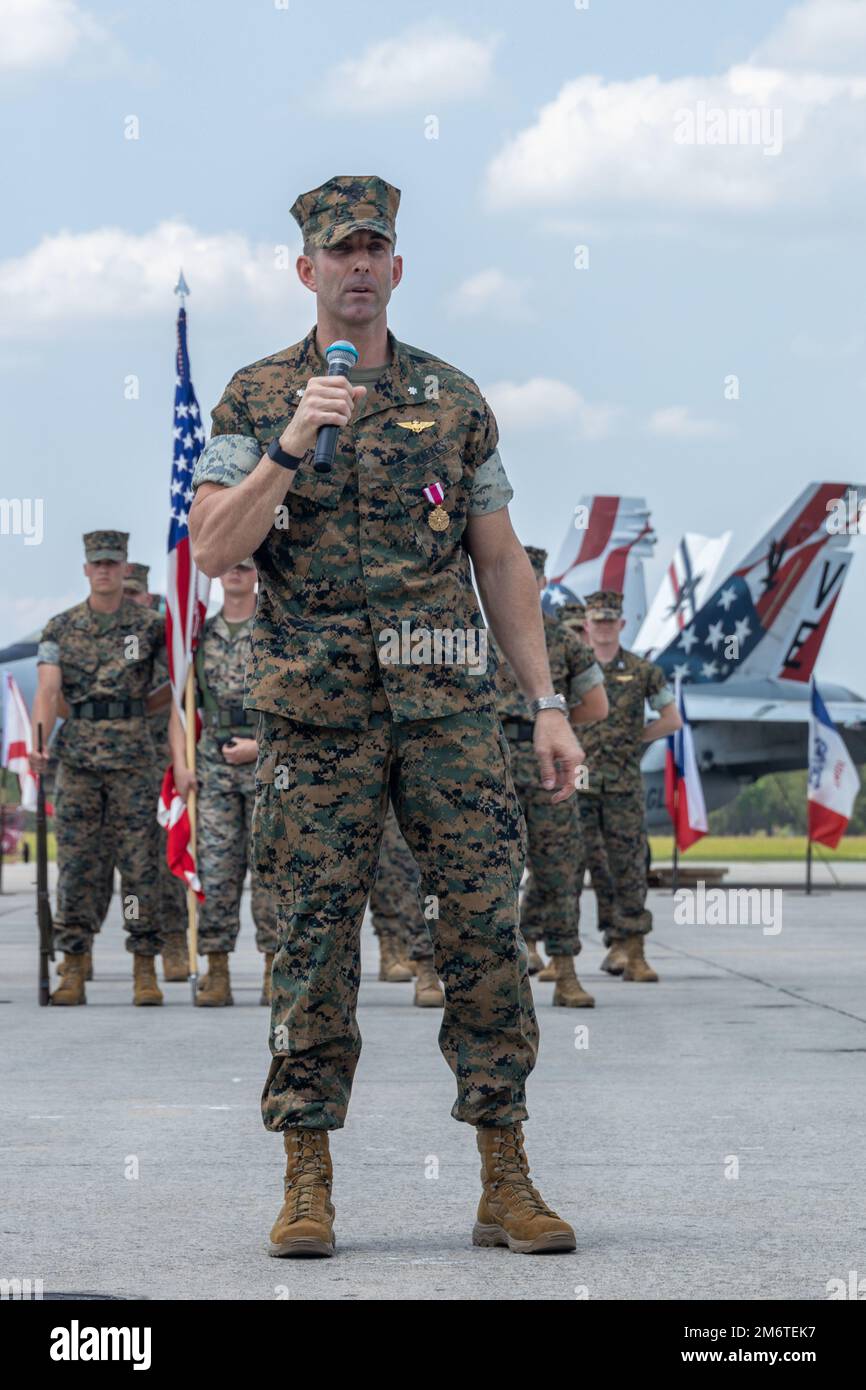 U S Marine Corps Lt Col Timothy M Miller Outgoing Commanding
