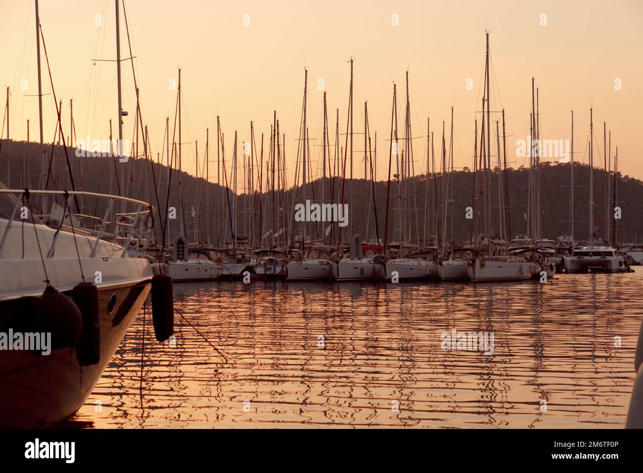 Masts of yacht in silhouette hi-res stock photography and images - Alamy