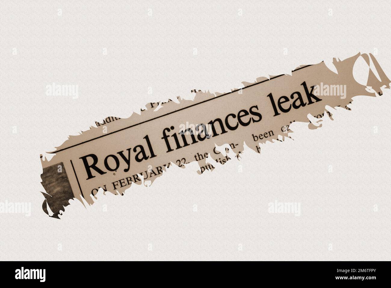 Royal Finances leak - news story from 1975 newspaper headline article ...