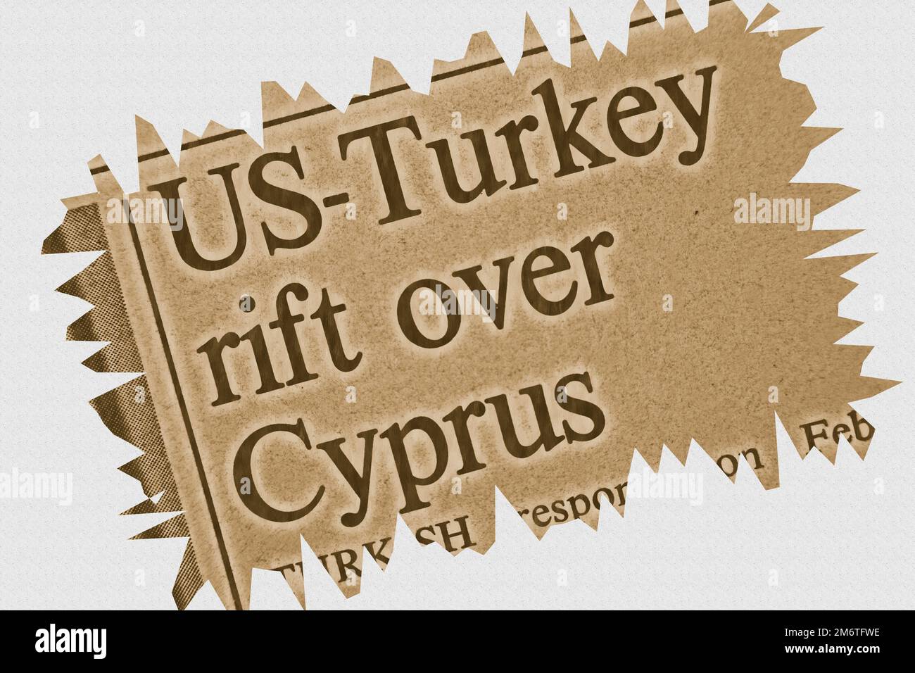 US - Turkey rift over Cyprus - news story from 1975 newspaper headline ...