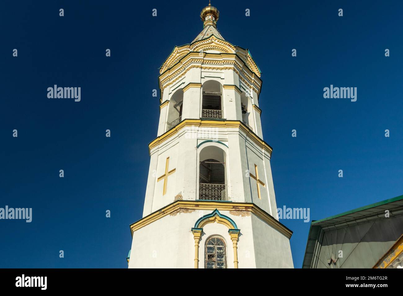 Dome of the Temple of St. Nicholas in Kungur against the background of ...