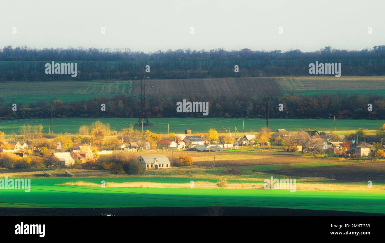 The distant rural scenery landscape. The endless far away horizon view ...