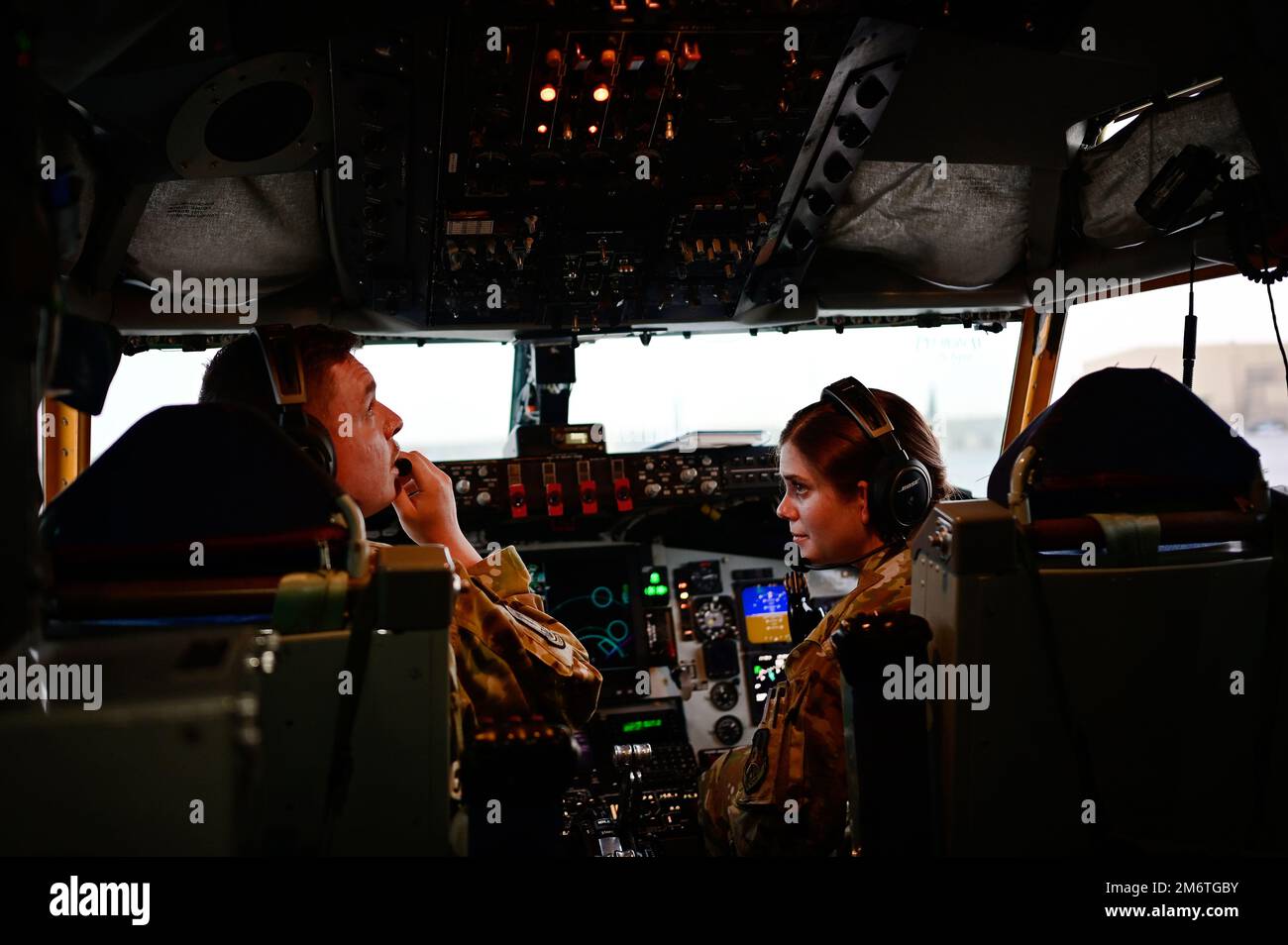 U.S. Air Force Capt. Thomas Griffin and 1st Lt. Elizabeth Mueser, KC ...