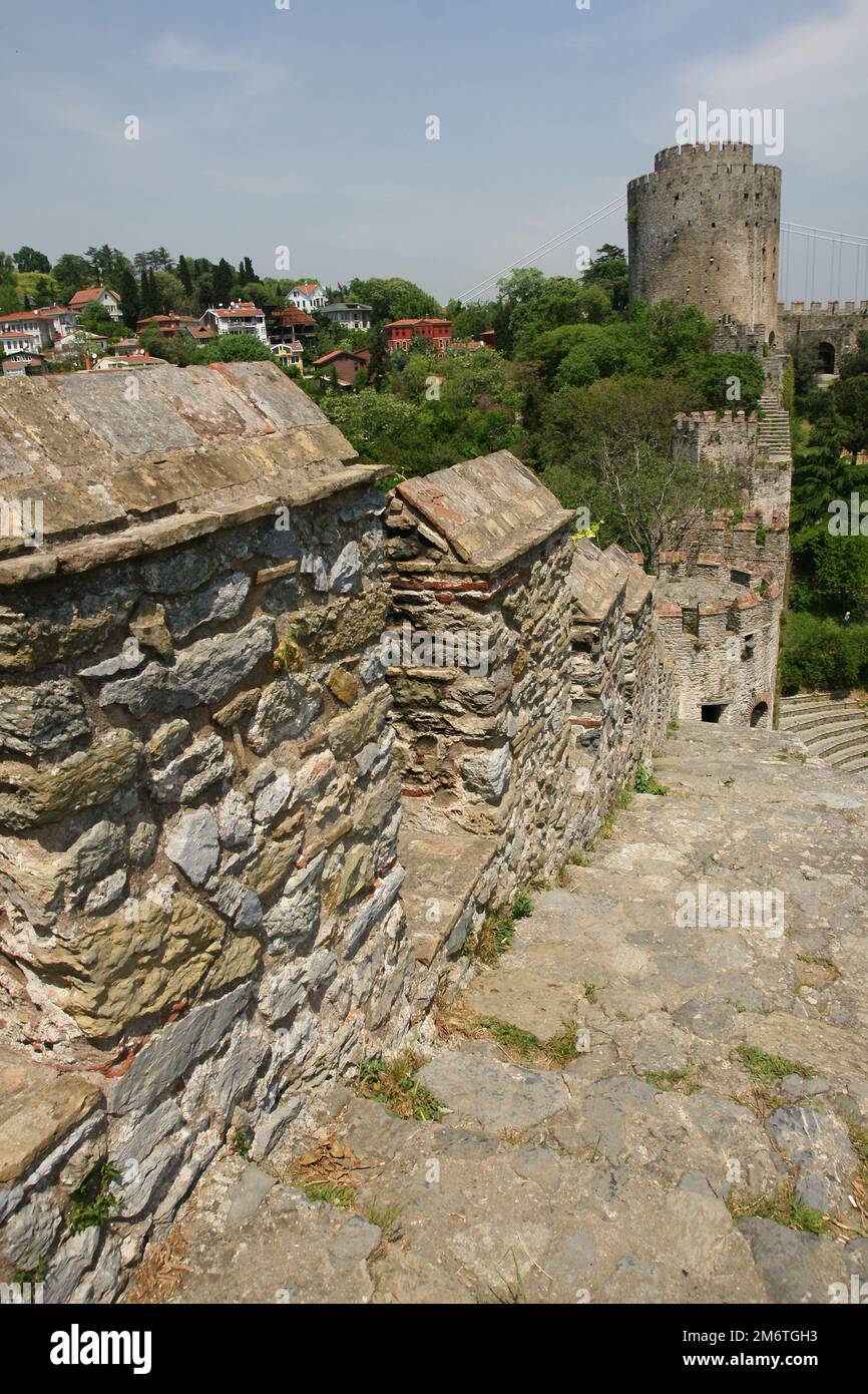 Rumeli Hisarı Castle, located in Istanbul, Turkey, was built by Fatih ...