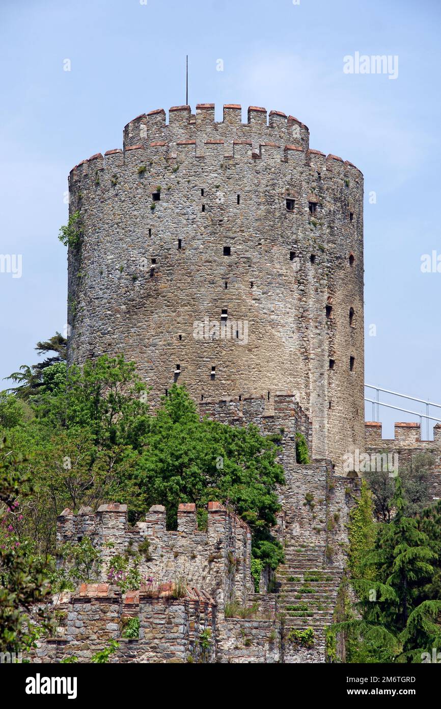 Rumeli Hisarı Castle, located in Istanbul, Turkey, was built by Fatih ...