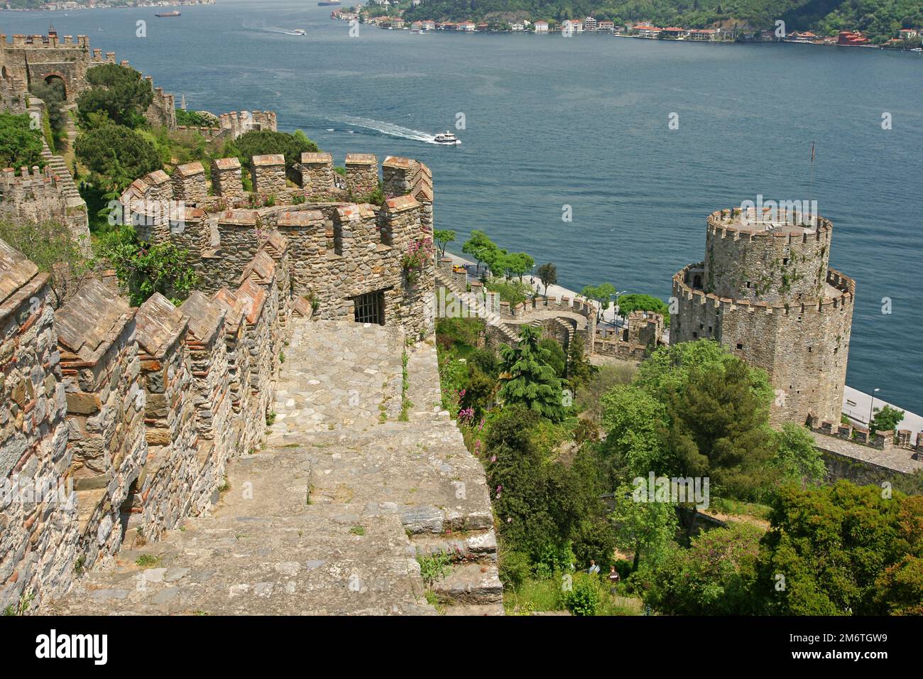 Rumeli Hisarı Castle, located in Istanbul, Turkey, was built by Fatih ...