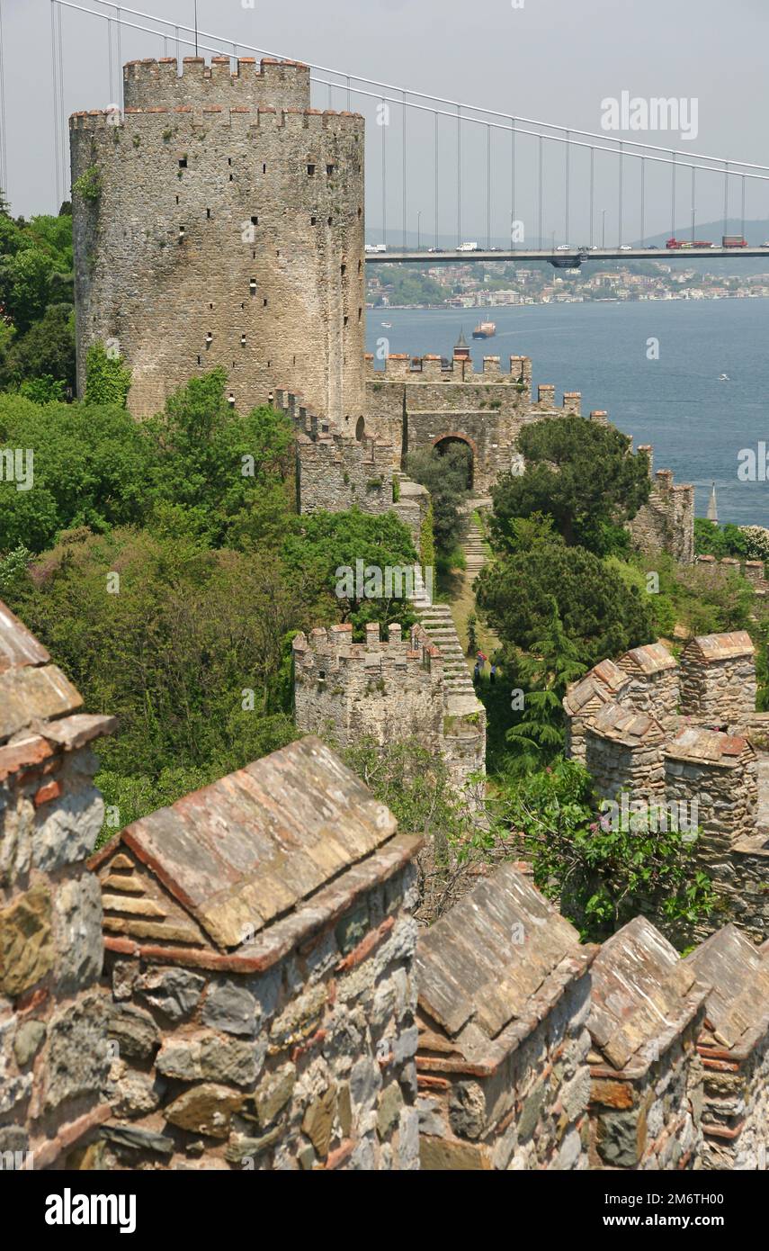 Rumeli Hisarı Castle, located in Istanbul, Turkey, was built by Fatih ...