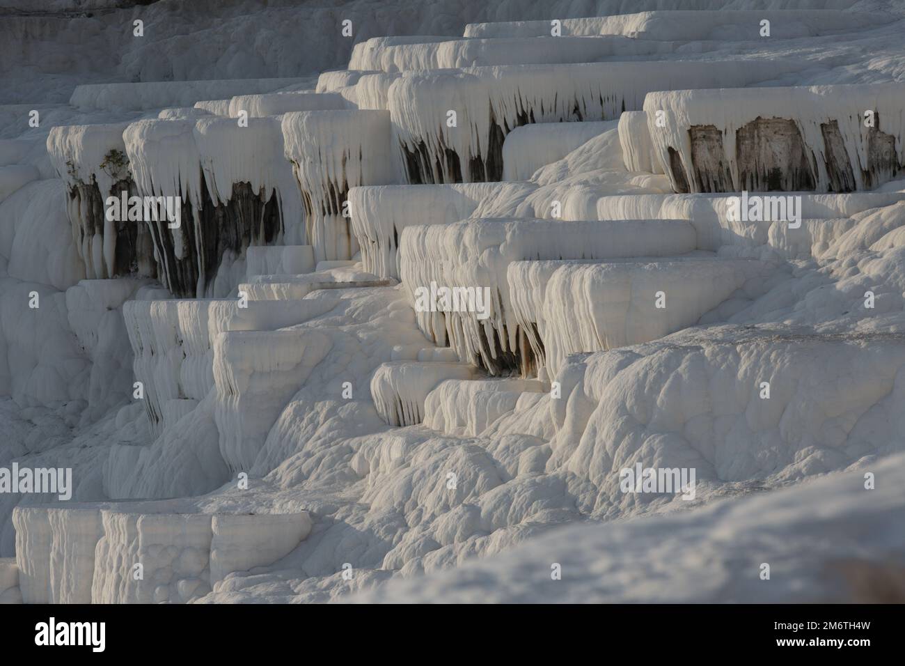 Pamukkale, Turkey. terrace baths cascade, white calcite stalactites at ...