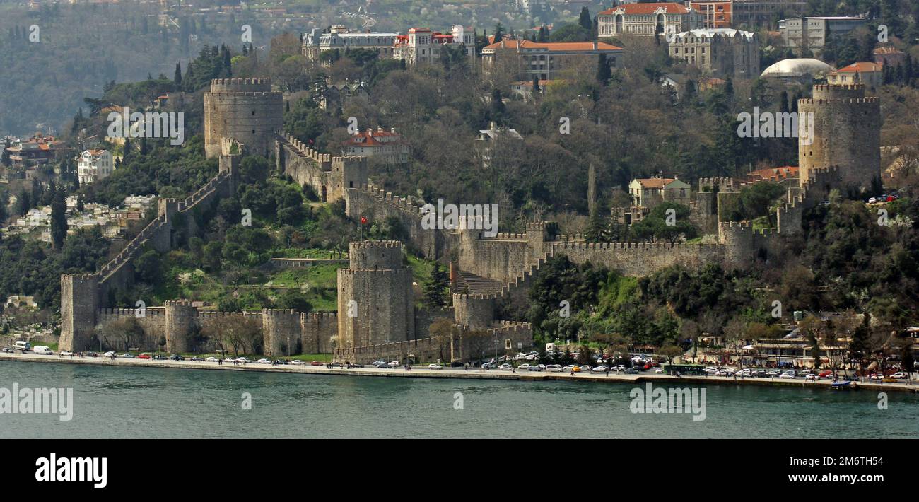 Rumeli Hisarı Castle, located in Istanbul, Turkey, was built by Fatih ...